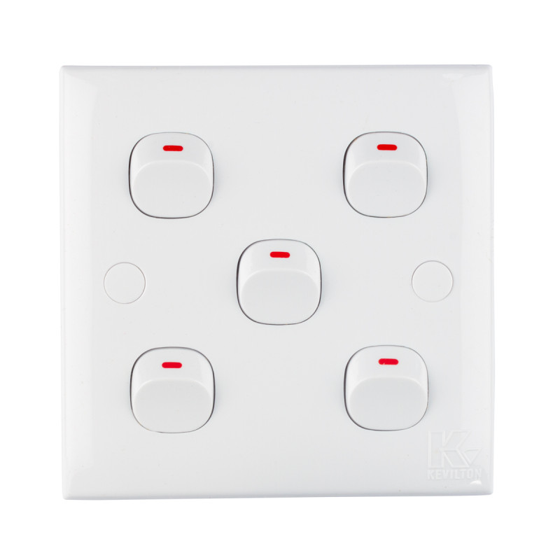 Five Gang One Way Switch - Hardware, Homeware & Lifestyle