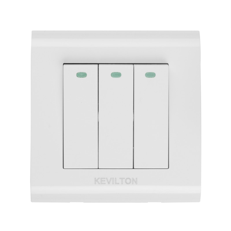 Modular White Three Gang Two Way Switch - Hardware, Homeware & Lifestyle