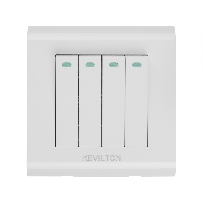 Modular White Four Gang Two Way Switch - Hardware, Homeware & Lifestyle