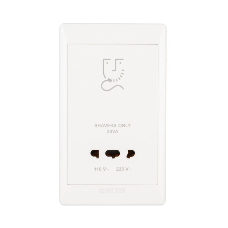 Modular White Shaver Socket - Hardware, Homeware & Lifestyle