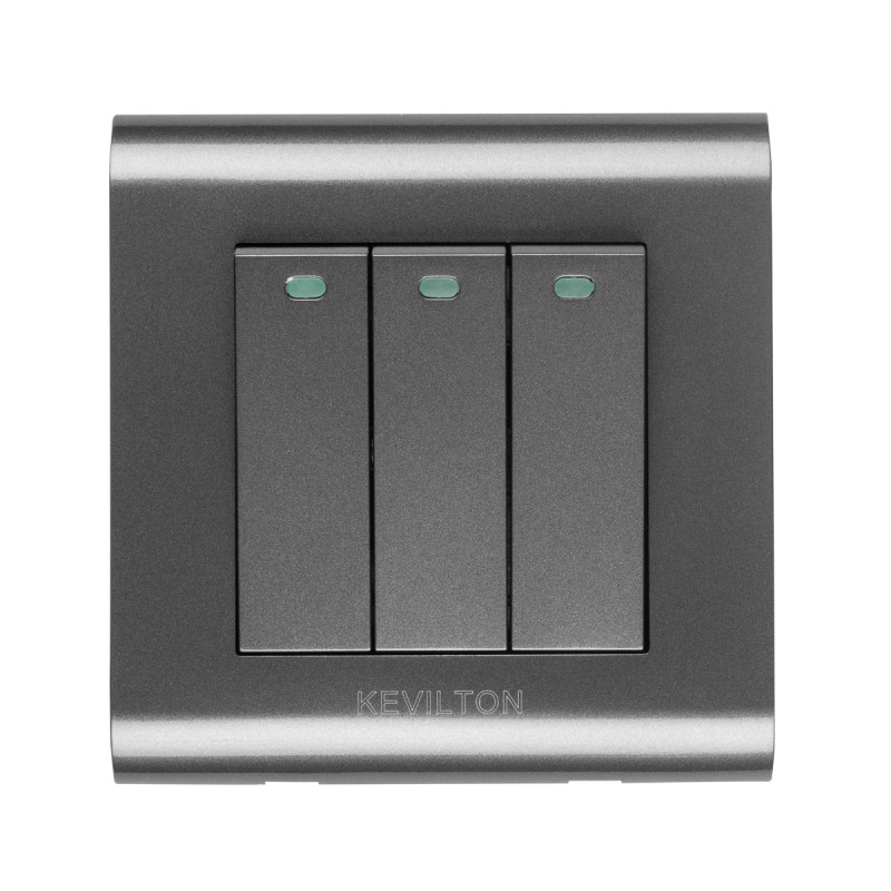 Modular Black Three Gang Two Way Switch - Hardware, Homeware & Lifestyle