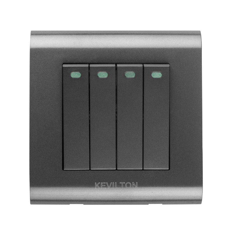 Modular Black Four Gang Two Way Switch - Hardware, Homeware & Lifestyle