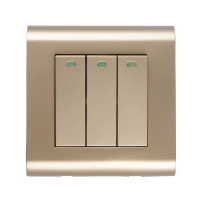 Modular Gold Three Gang One Way Switch - Hardware, Homeware & Lifestyle