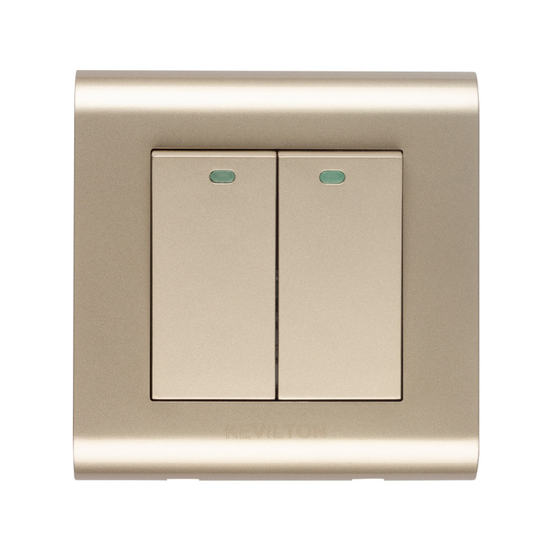 Modular Gold Two Gang Two Way Switch - Hardware, Homeware & Lifestyle