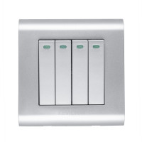 Modular Silver Four Gang One Way Switch - Hardware, Homeware & Lifestyle