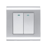 Modular Silver Two Gang Two Way Switch - Hardware, Homeware & Lifestyle