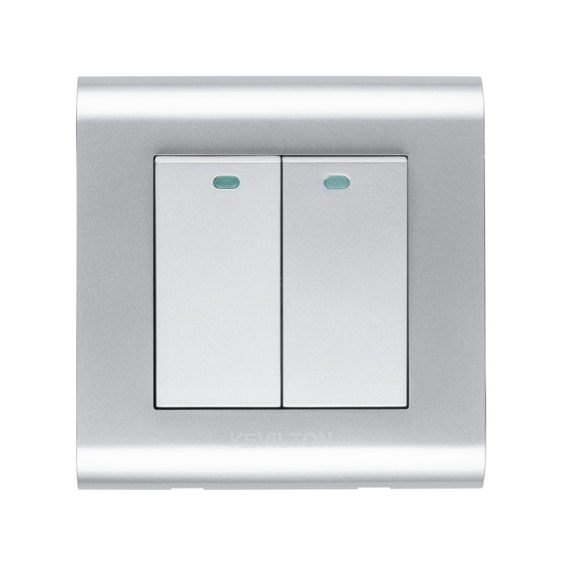 Modular Silver Two Gang Two Way Switch - Hardware, Homeware & Lifestyle