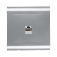 Modular Silver Data Socket - CAT 6 - Hardware, Homeware & Lifestyle