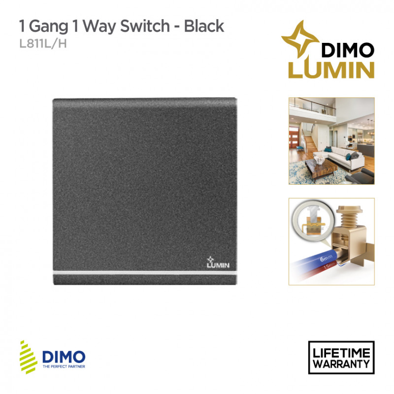 1G 1 Way Switch Black - Hardware, Homeware & Lifestyle