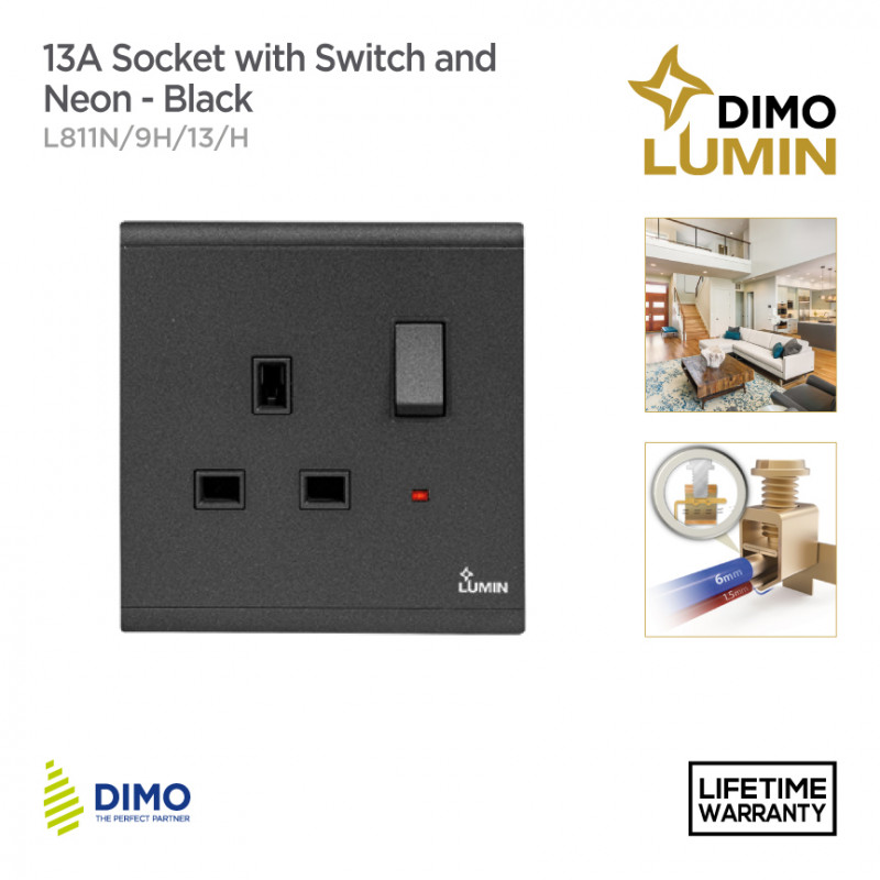 13A Socket Black - Hardware, Homeware & Lifestyle
