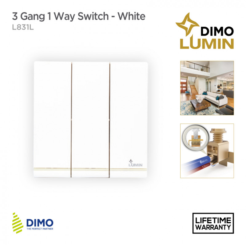 3G 1 Way Switch White - Hardware, Homeware & Lifestyle