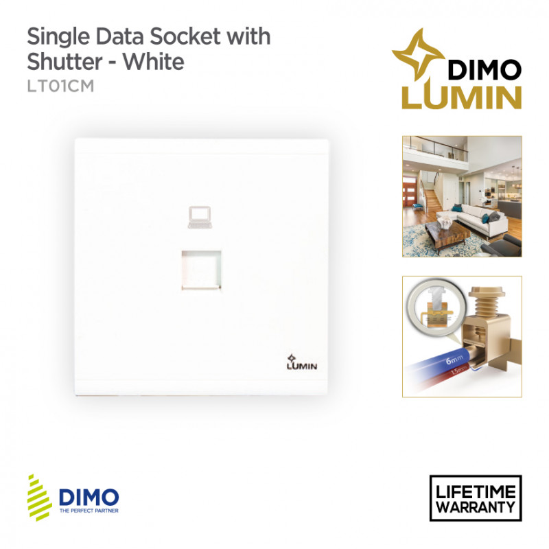 1 Data Socket White - Hardware, Homeware & Lifestyle