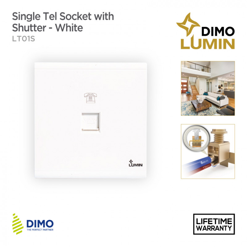 1 TEL Socket White - Hardware, Homeware & Lifestyle