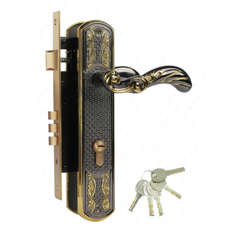 Door Lock -X6 BN/GP - Large - Hardware, Homeware & Lifestyle