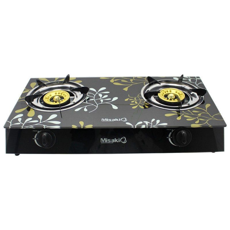 GAS COOKER MISAKI GLASS TOP 8002 DOUBLE BURNER CHINA - Hardware ...