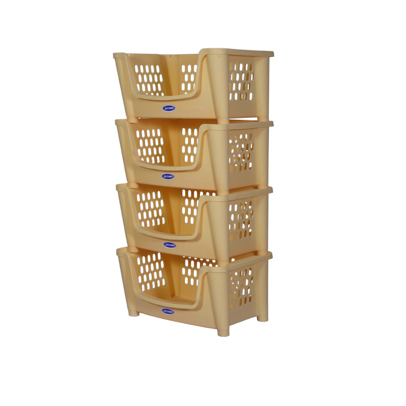 Stacking bin 4pcs - Beige - Hardware, Homeware & Lifestyle