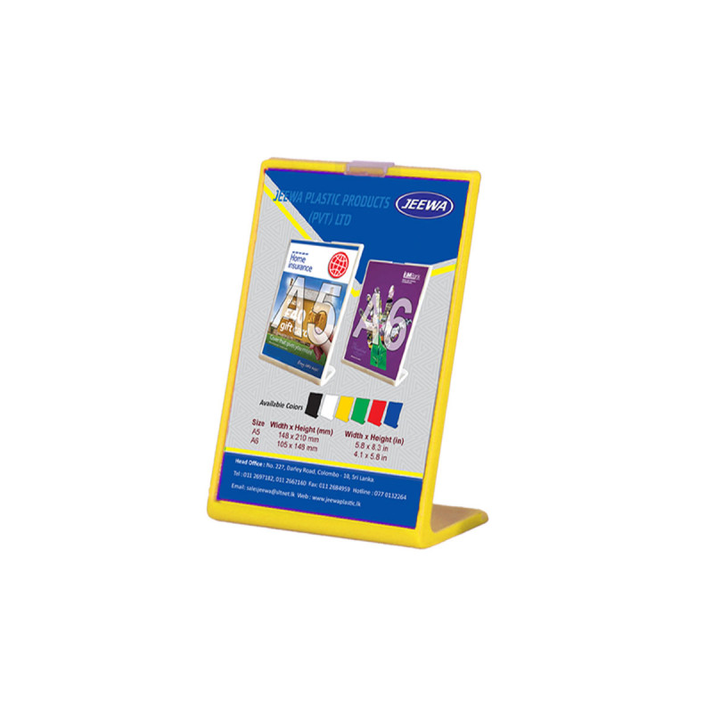 Desktop Display Holder - A6 - Yellow - Hardware, Homeware & Lifestyle