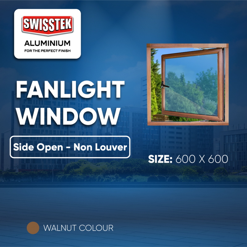 Window Side Open (Walnut Colour) 600x600mm - Your Home Improvement Store
