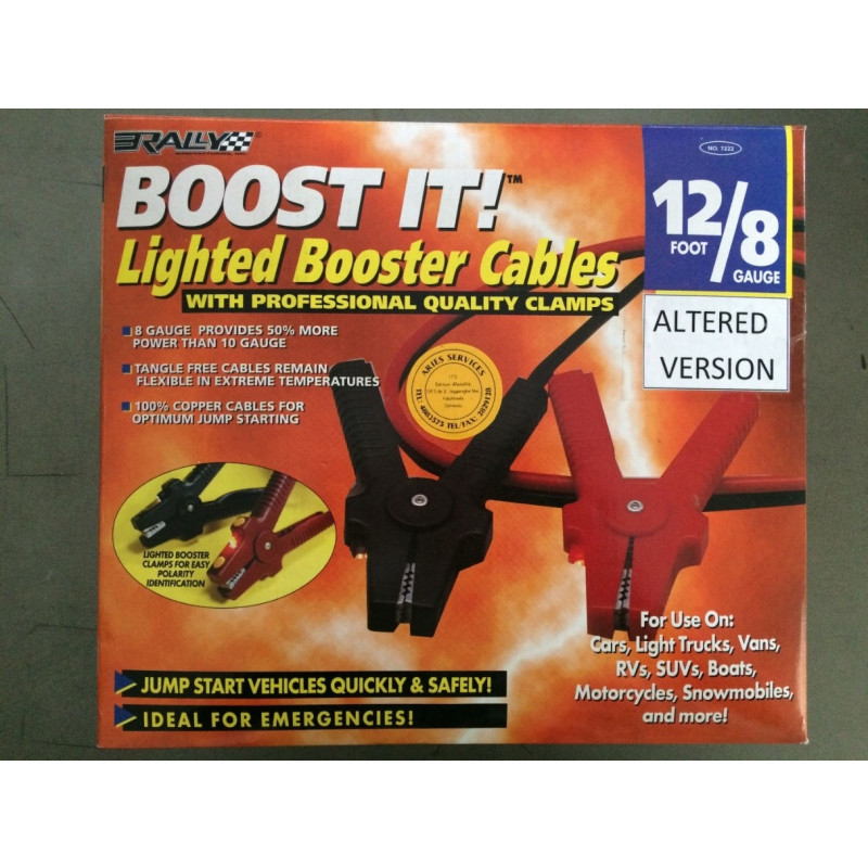 12’8 Gauge Booster Cables - Hardware, Homeware & Lifestyle