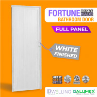 Fortune Bathroom Door - Full Panel - White - Left open - Hardware ...