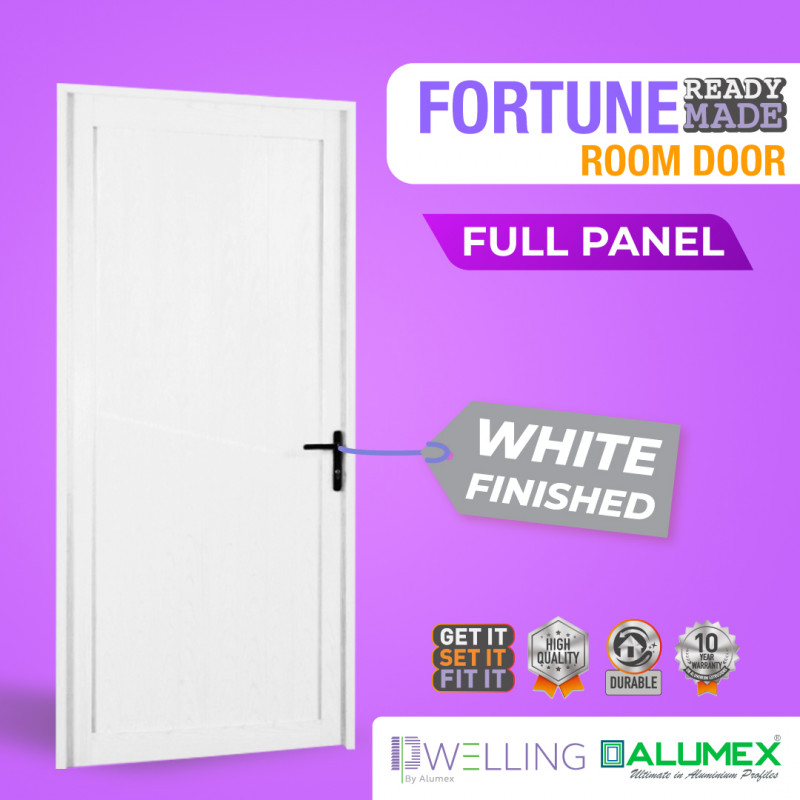 Fortune Room Door - Full Panel - White - Right open - Hardware ...