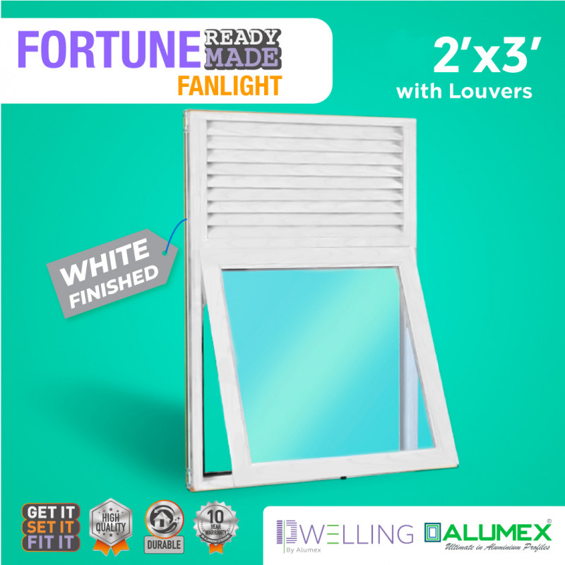 Fortune Fan Light - 2 x 3 - White - Hardware, Homeware & Lifestyle