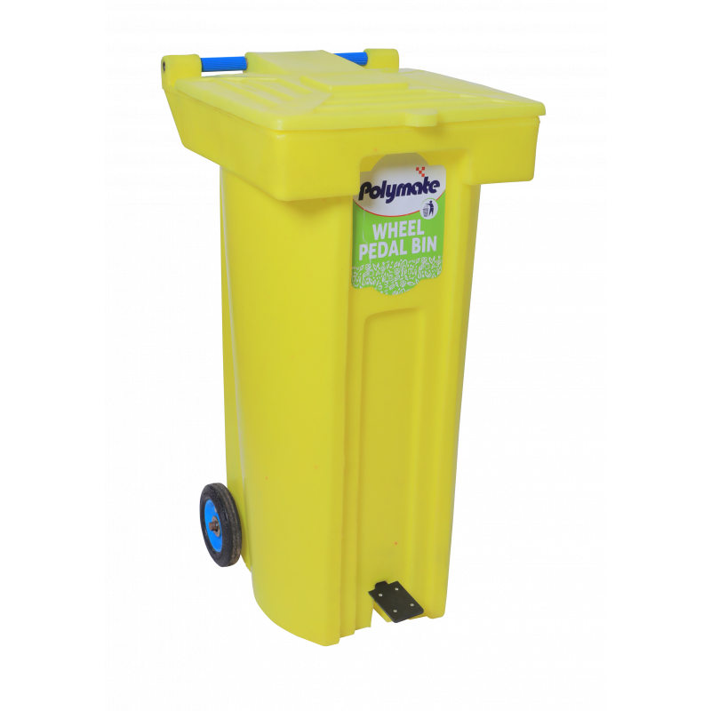 WHEEL PEDAL BIN 100L YELLOW - Hardware, Homeware & Lifestyle