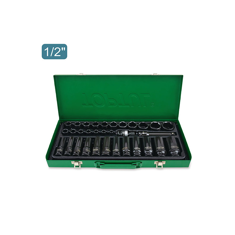 Socket Deep Flank Impact 1/2"DR.6PT 8x32mm 32 pcs set - Hardware ...