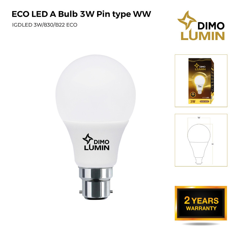 ECO DIMO LED 3W WARM PIN - Hardware, Homeware & Lifestyle