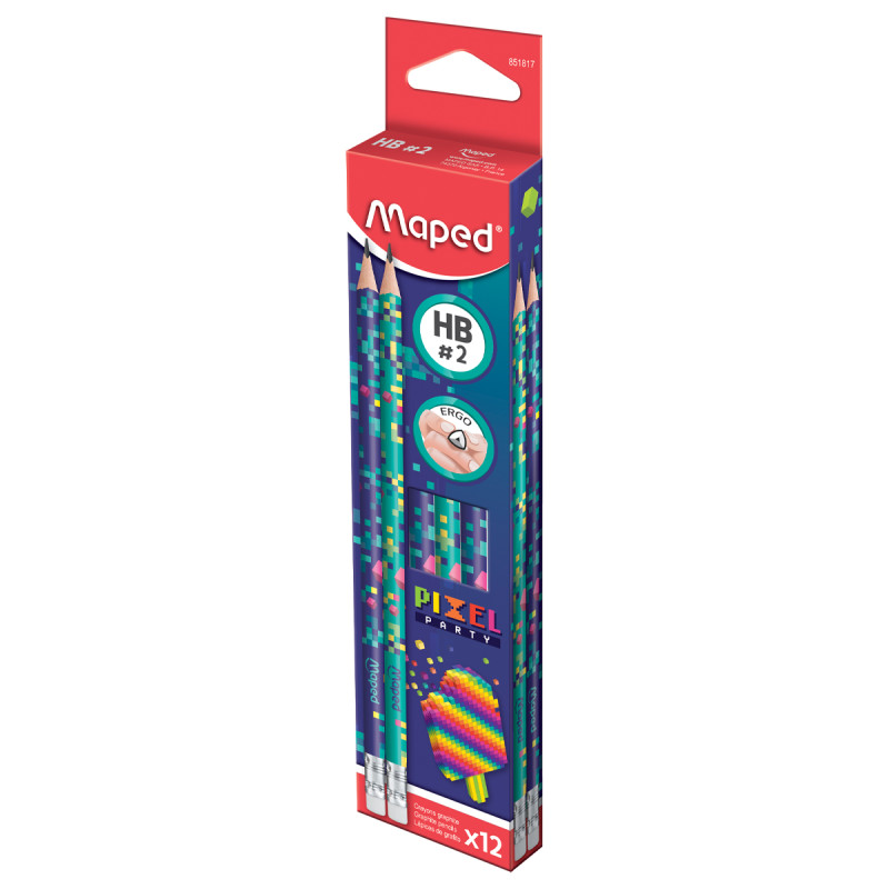 Maped Pixel Party Pencil HB x 12 - Hardware, Homeware & Lifestyle
