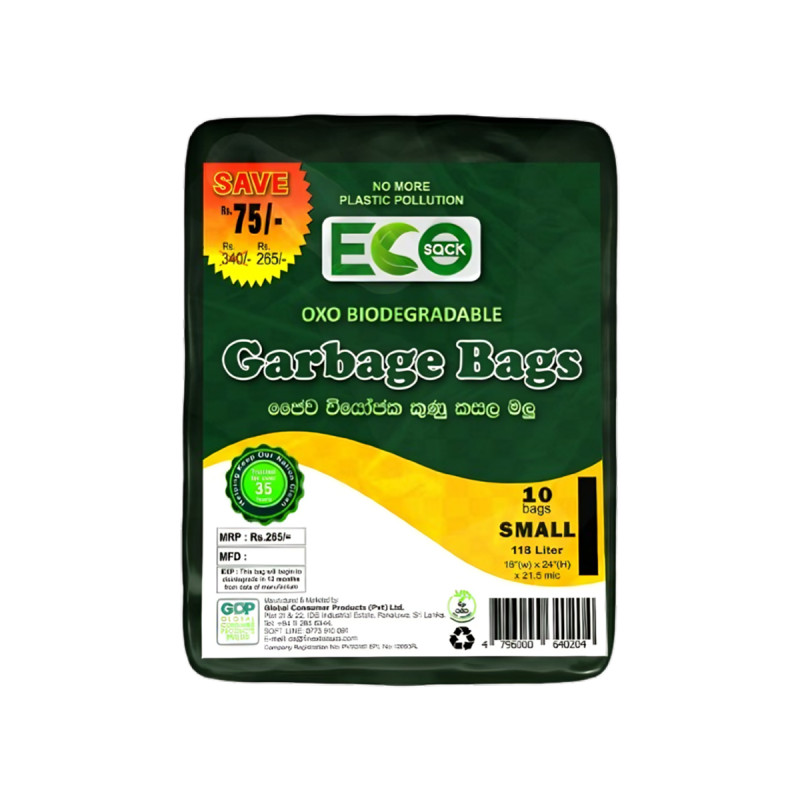 Eco Sack Garbage Bag BIN Black - Hardware, Homeware & Lifestyle