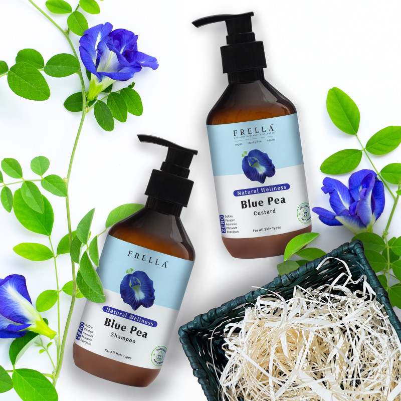 Frella 2 Pcs Hamper Blue Pea Shampoo and Custard 320ml - Hardware ...