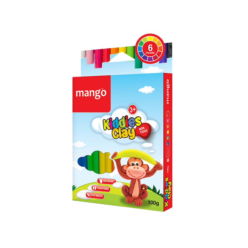 Mango Kiddies Clay 6 Colors 100g Pack - Hardware, Homeware & Lifestyle
